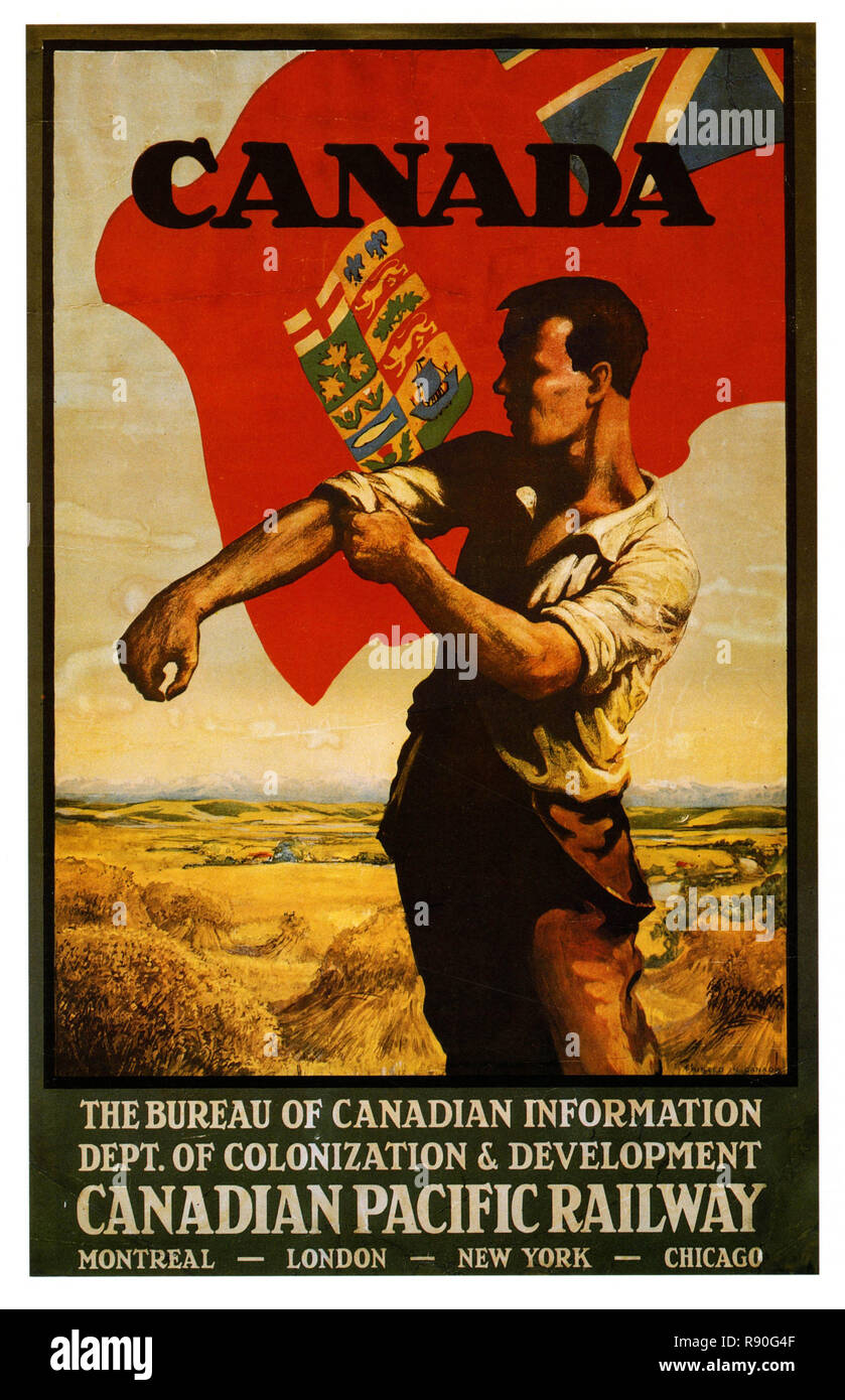 The Blessed Dominion 1920 - Vintage Canadian Propaganda Poster Stock ...
