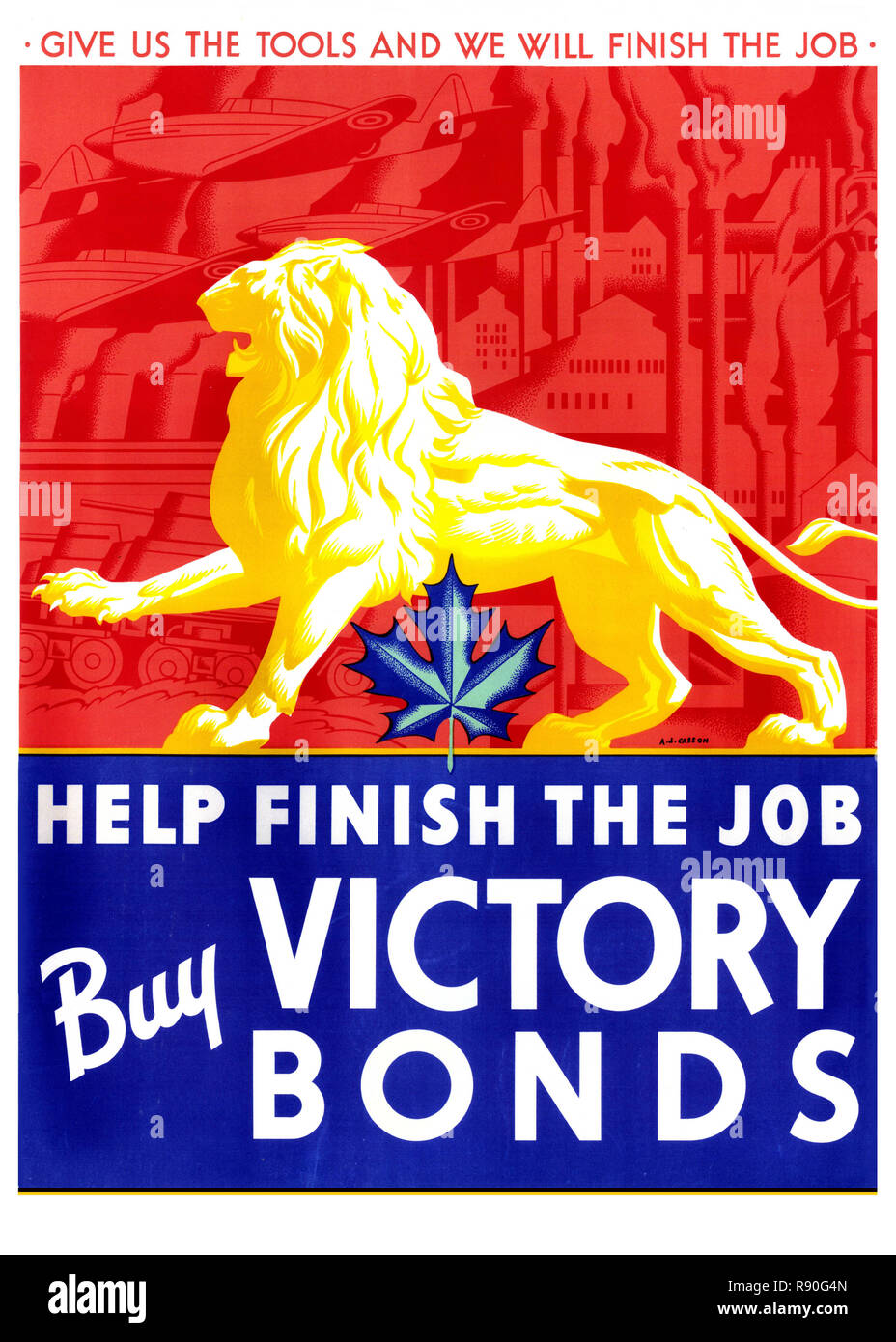 The Lion Of Empire - Vintage Canadian Propaganda Poster Stock Photo - Alamy