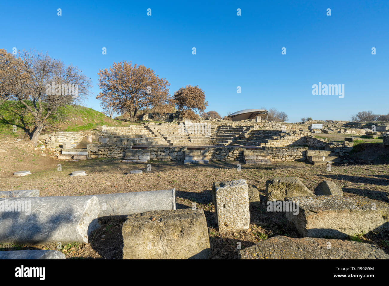 Ruins of Ancient city of Troy in Canakkale,Turkey Stock Photo - Alamy