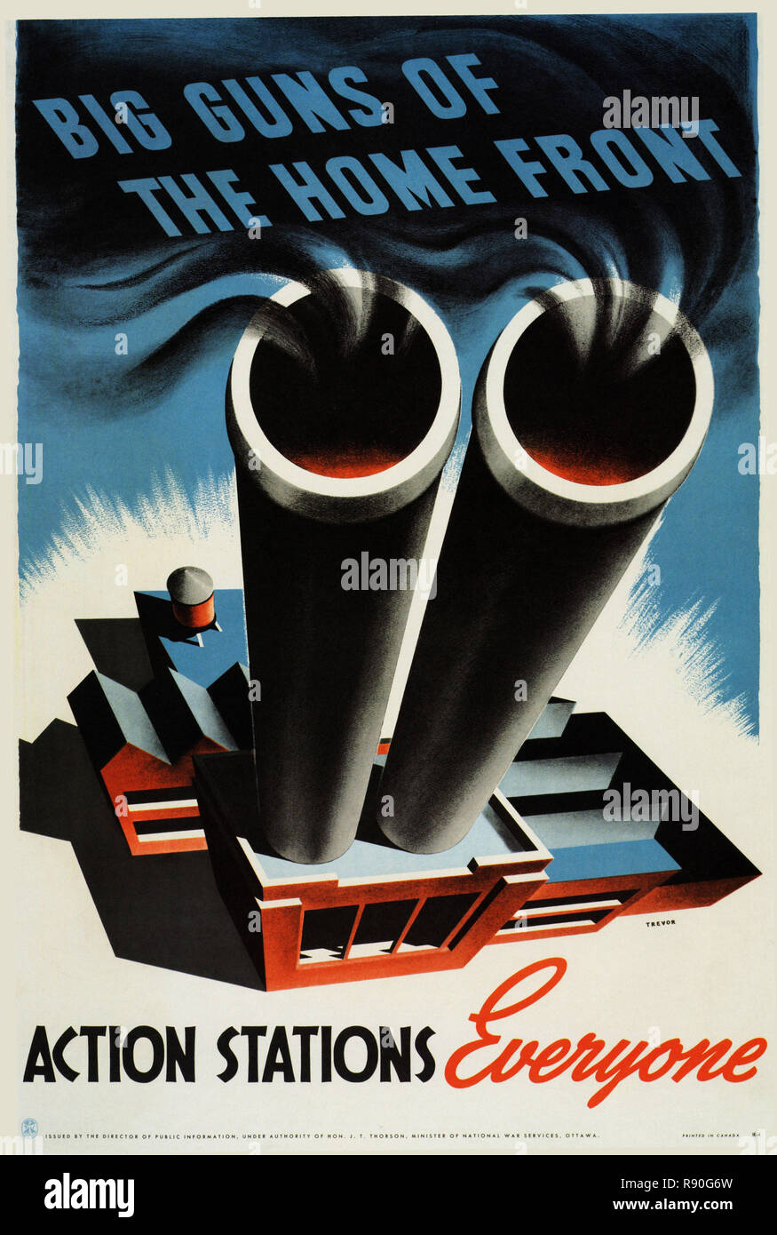 Big Guns - Vintage U.S Propaganda Poster Stock Photo - Alamy