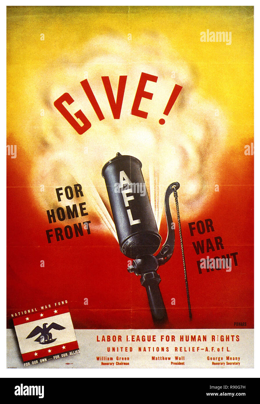 Labor League For Human Rights - Vintage U.S Propaganda Poster Stock ...