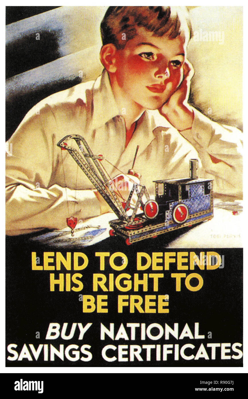 Lend To Defend - Vintage U.S Propaganda Poster Stock Photo - Alamy