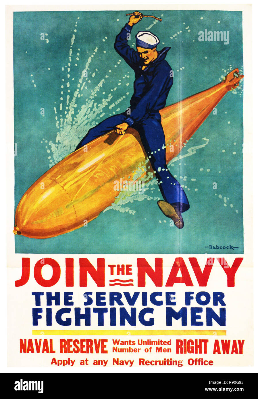 Join the Navy - Vintage U.S Propaganda Poster Stock Photo - Alamy
