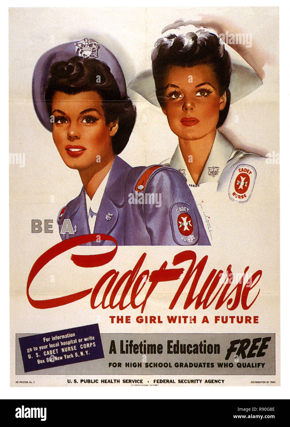 The Girl With A Future - Vintage U.S Propaganda Poster Stock Photo - Alamy