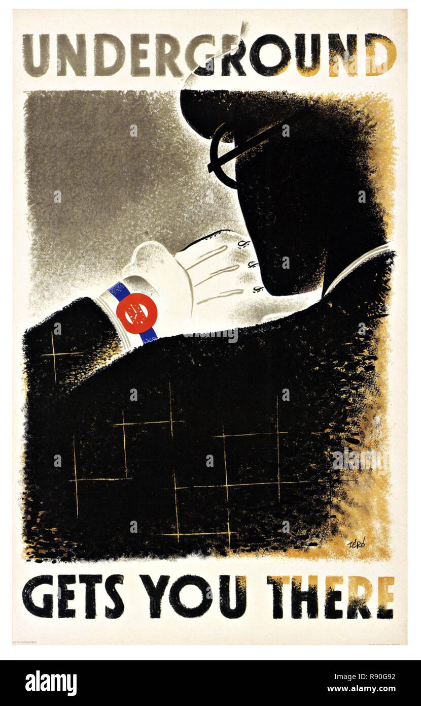 Underground Gets You There 1935 - Vintage U.S Propaganda Poster Stock ...