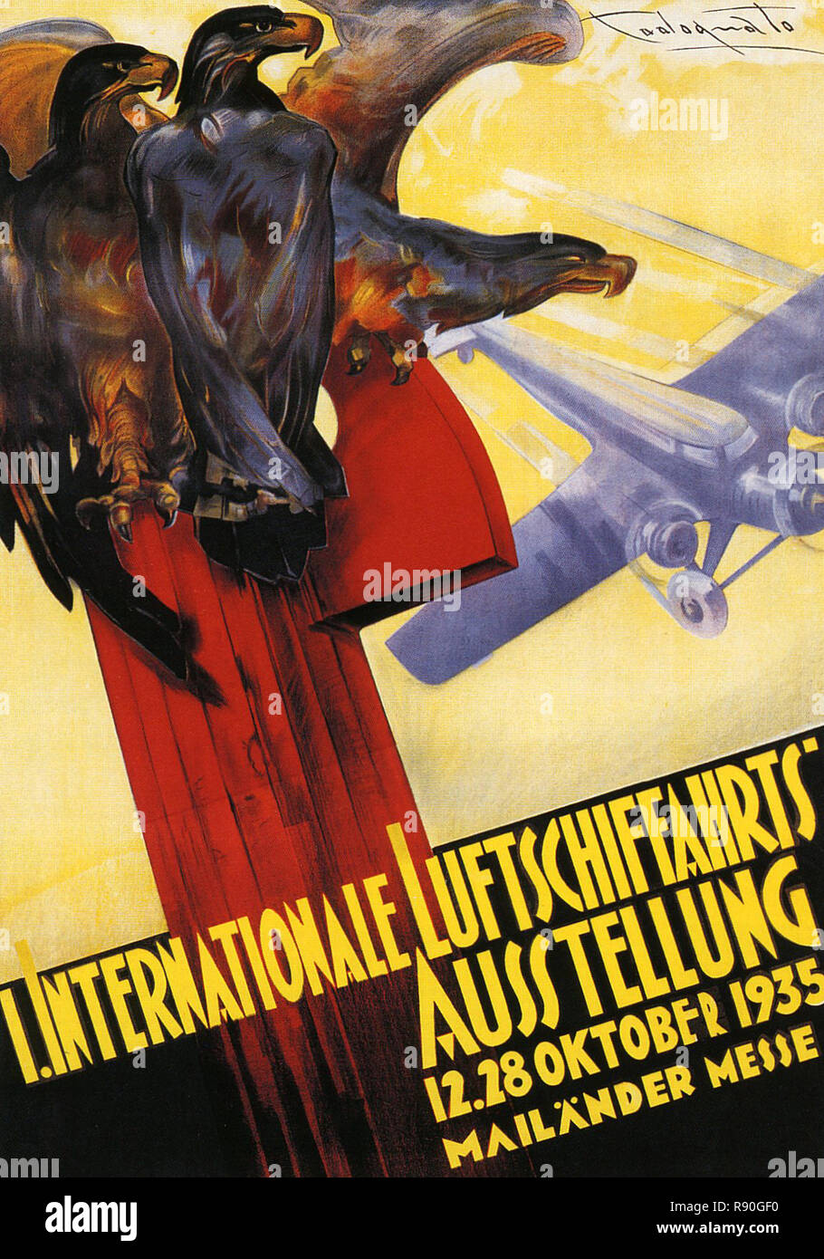 German Airshow 1935 - Vintage German Nazi Propaganda Poster Stock Photo ...