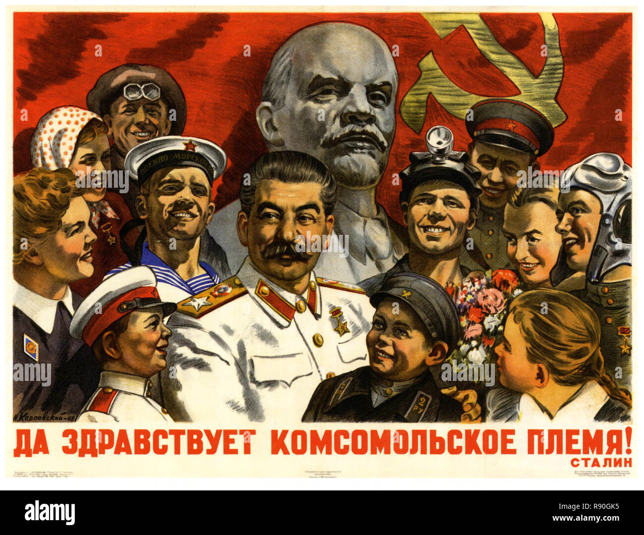 Stalin propaganda poster hi-res stock photography and images - Alamy