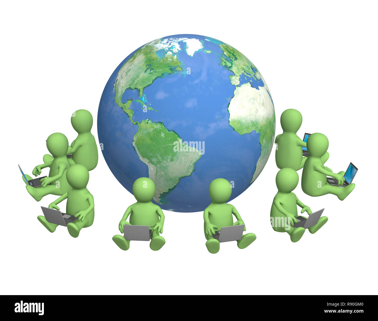 Map world 3d communication Cut Out Stock Images & Pictures - Alamy