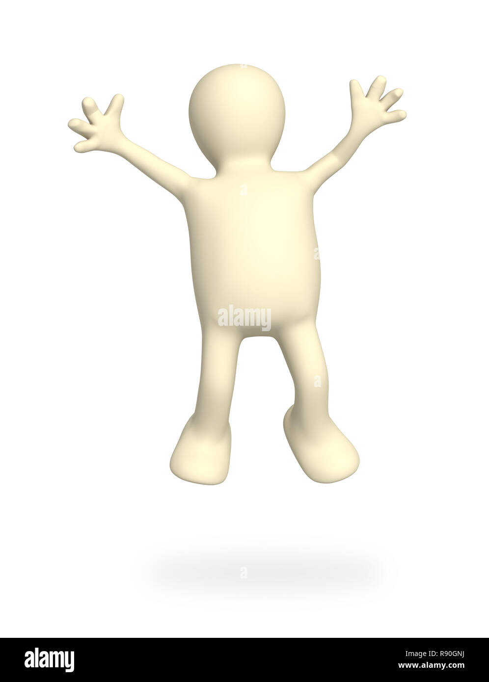 Jumping puppet - object over white Stock Photo - Alamy