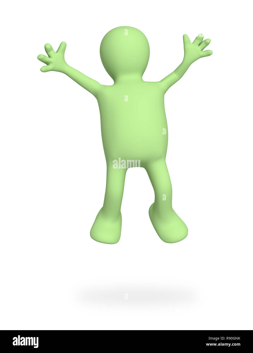Jumping puppet - object over white Stock Photo - Alamy