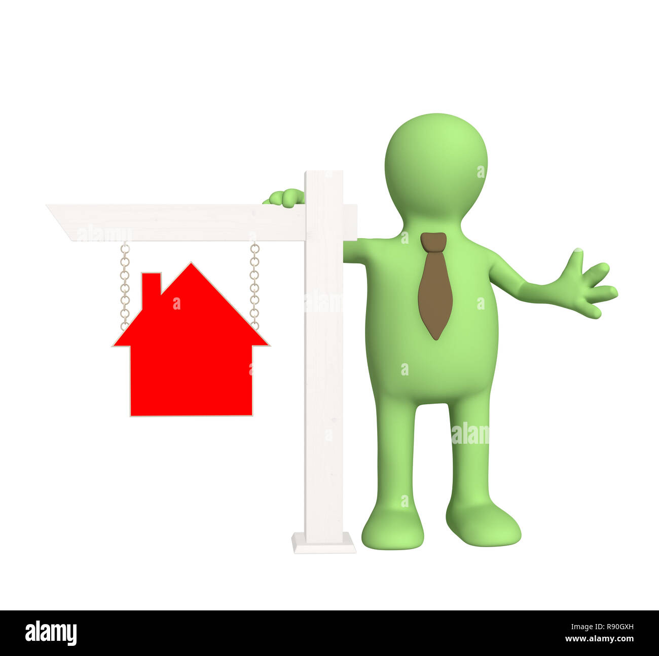 Signboard - house for sale. 3d render Stock Photo - Alamy