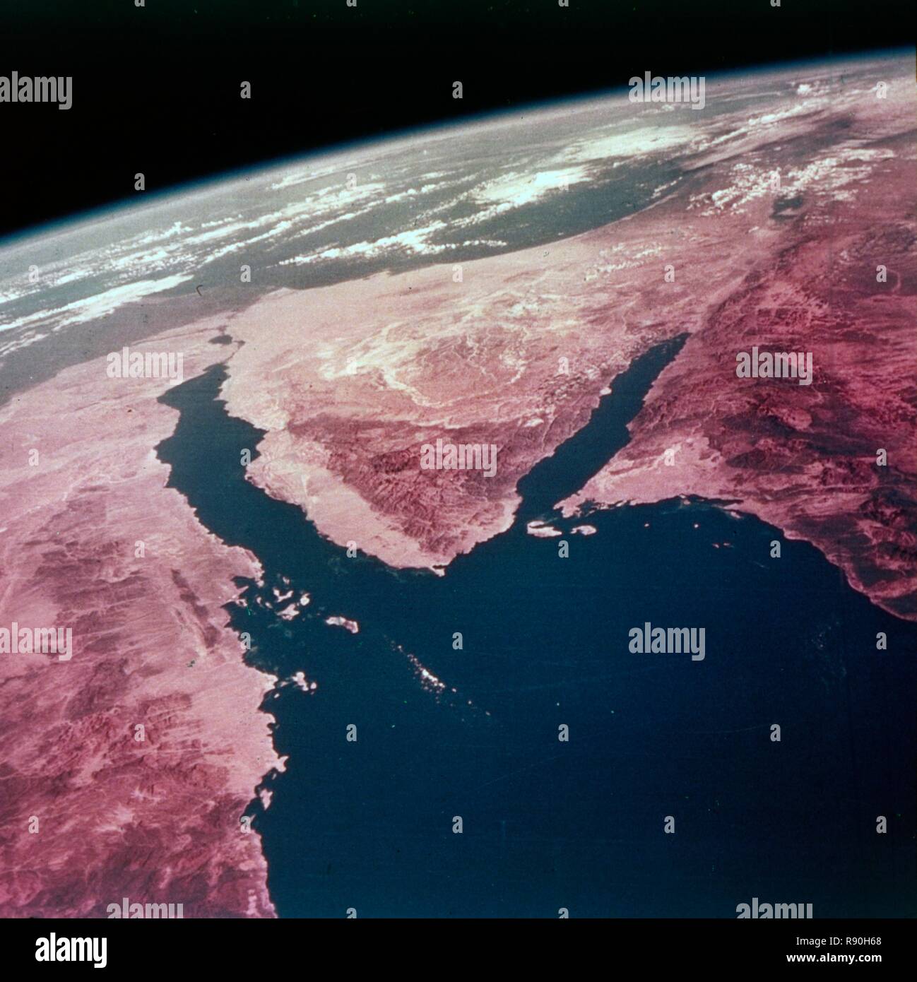 Earth from space - the Sinai Peninsula, Egypt, c1980s. Creator: NASA ...