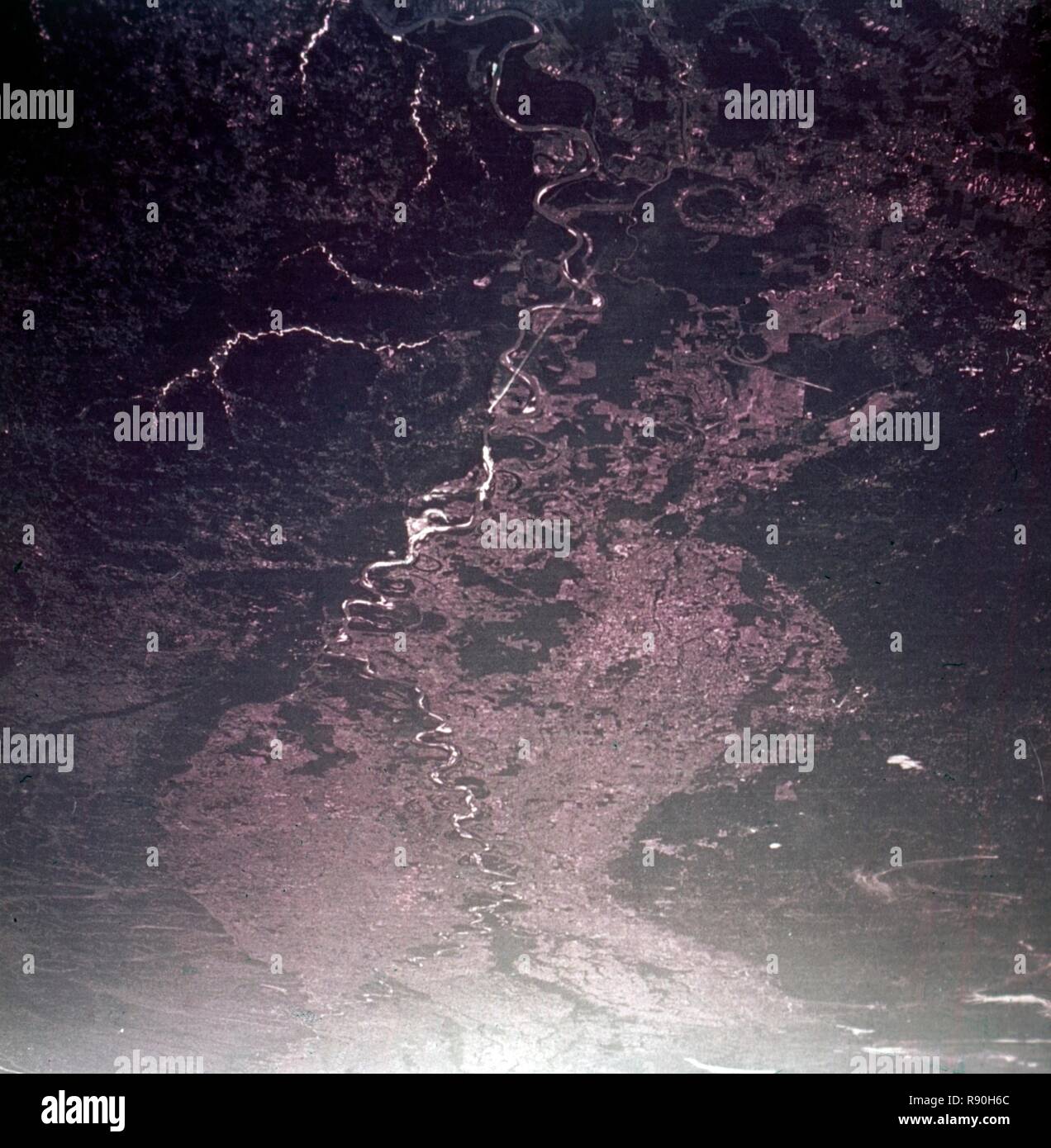 Earth from space - the Mississippi River in Louisiana, USA, c1980s ...