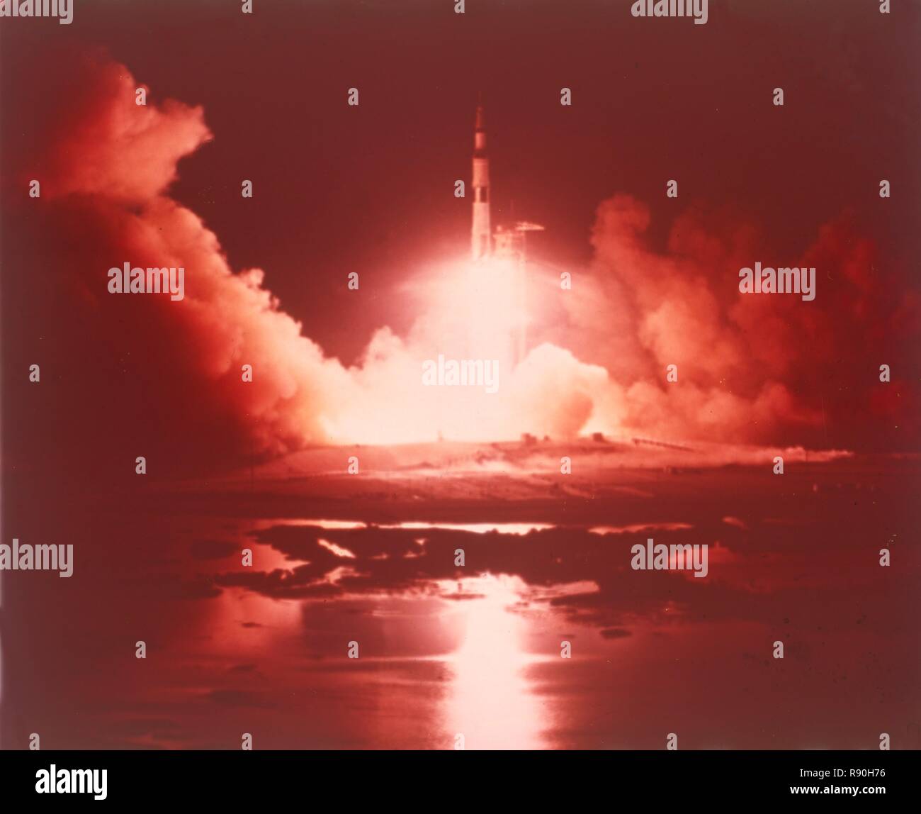 Rocket lifting off, Kennedy Space Center, Merritt Island, Florida, USA ...