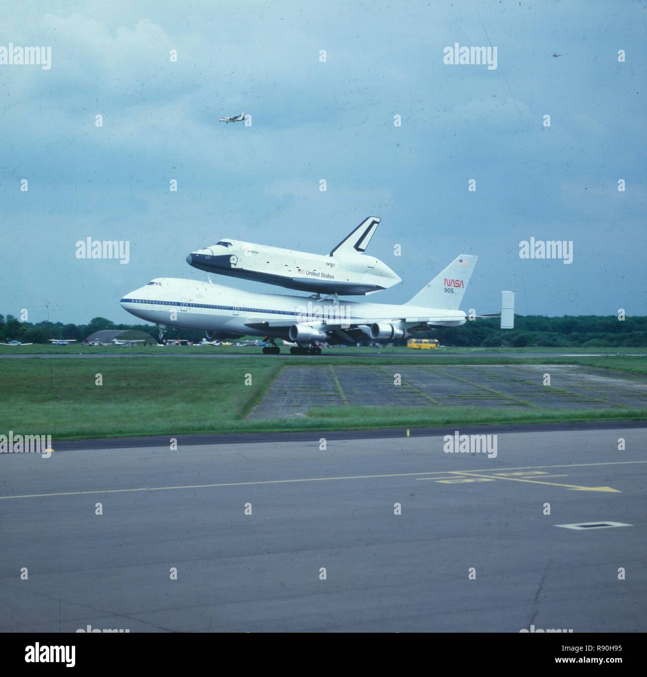 Space Shuttle 'Enterprise' landing at Stansted, Essex, United Kingdom ...