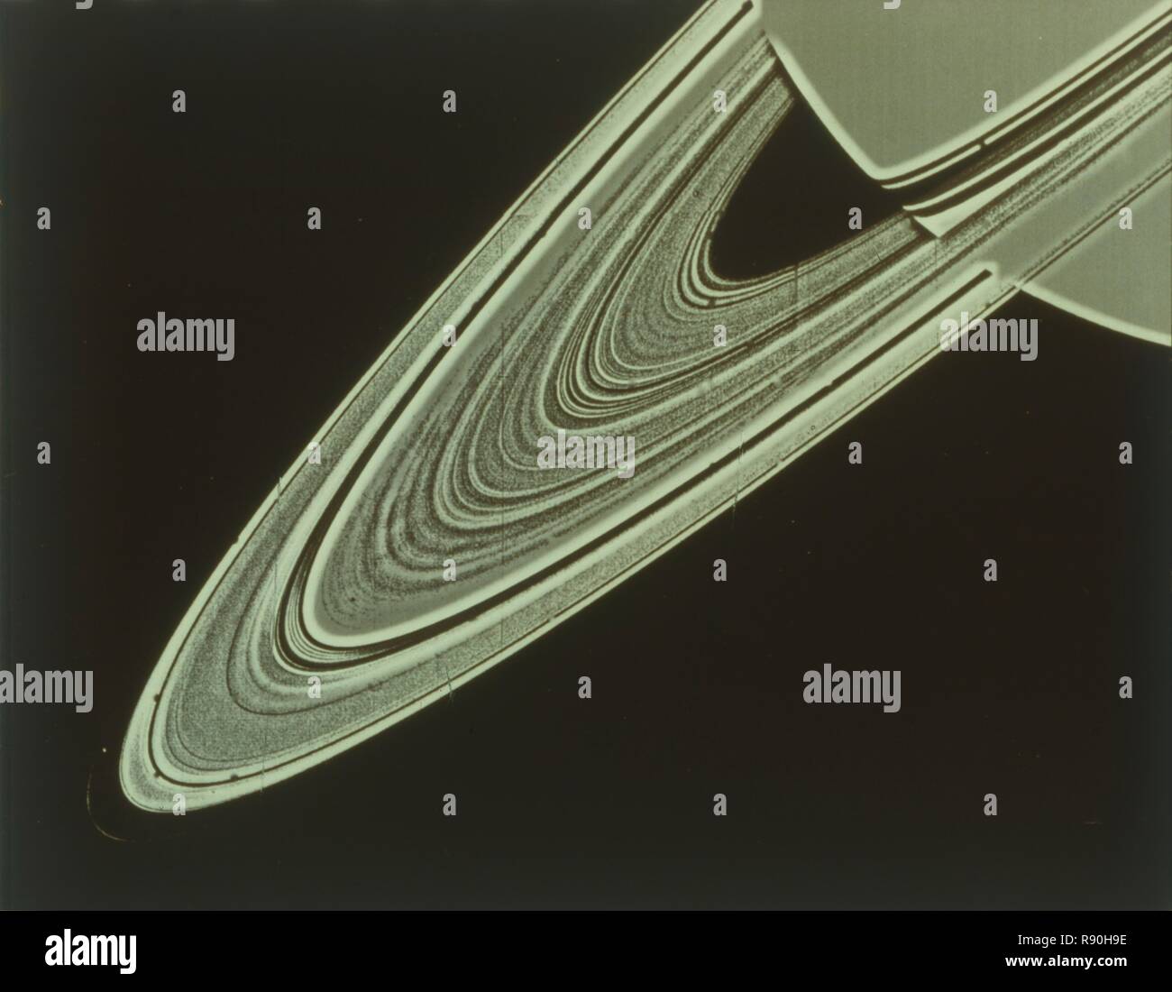 Two-image mosaic of Saturn's Rings, seen from Voyager 1 spacecraft ...