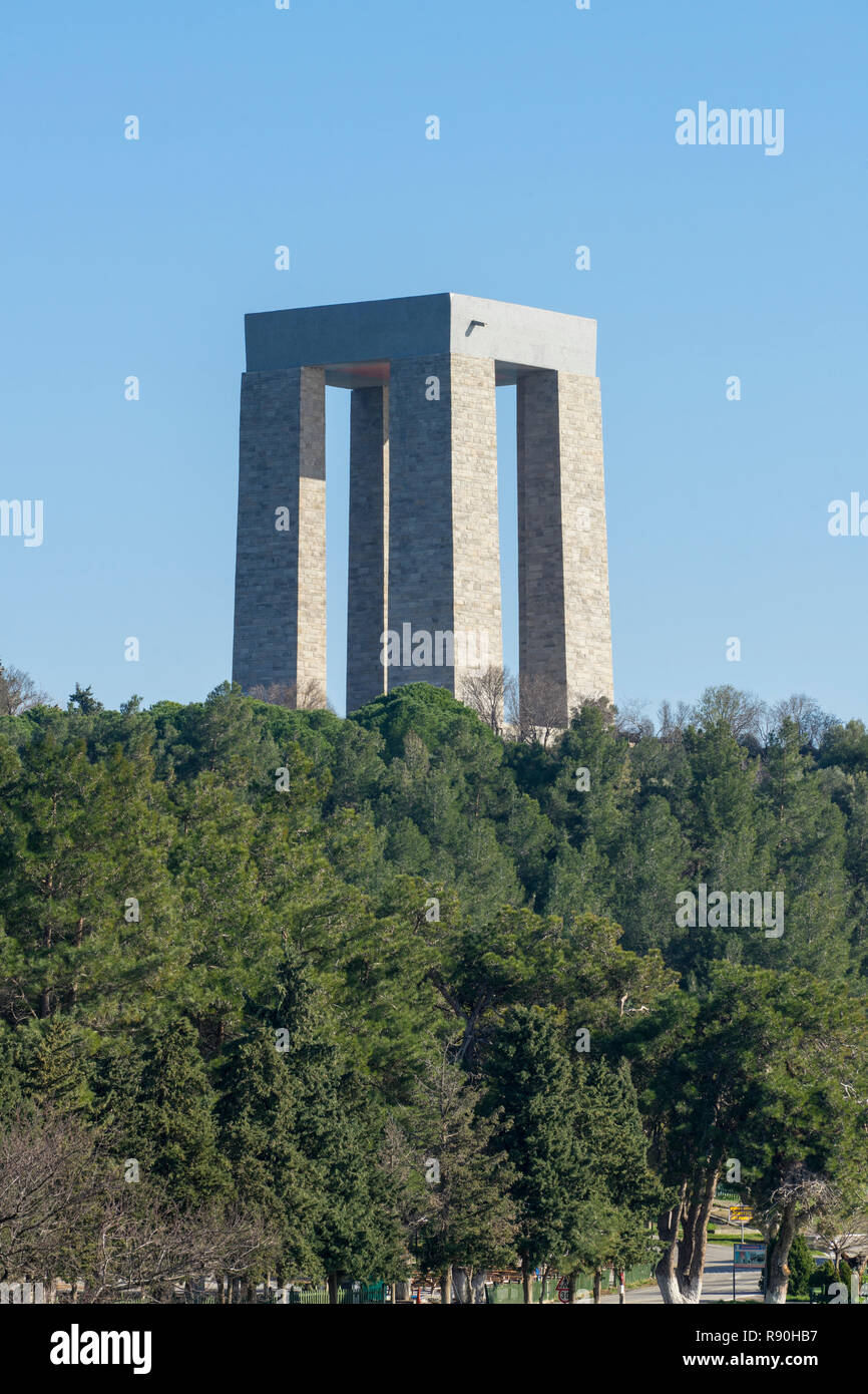 Canakkale (Dardanelles) martyrs memorial monument in Gallipoli, Turkey ...