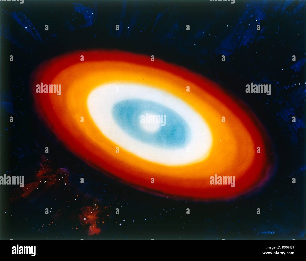 Artist's impression of 'disc star' in constellation Cygnus. Creator ...