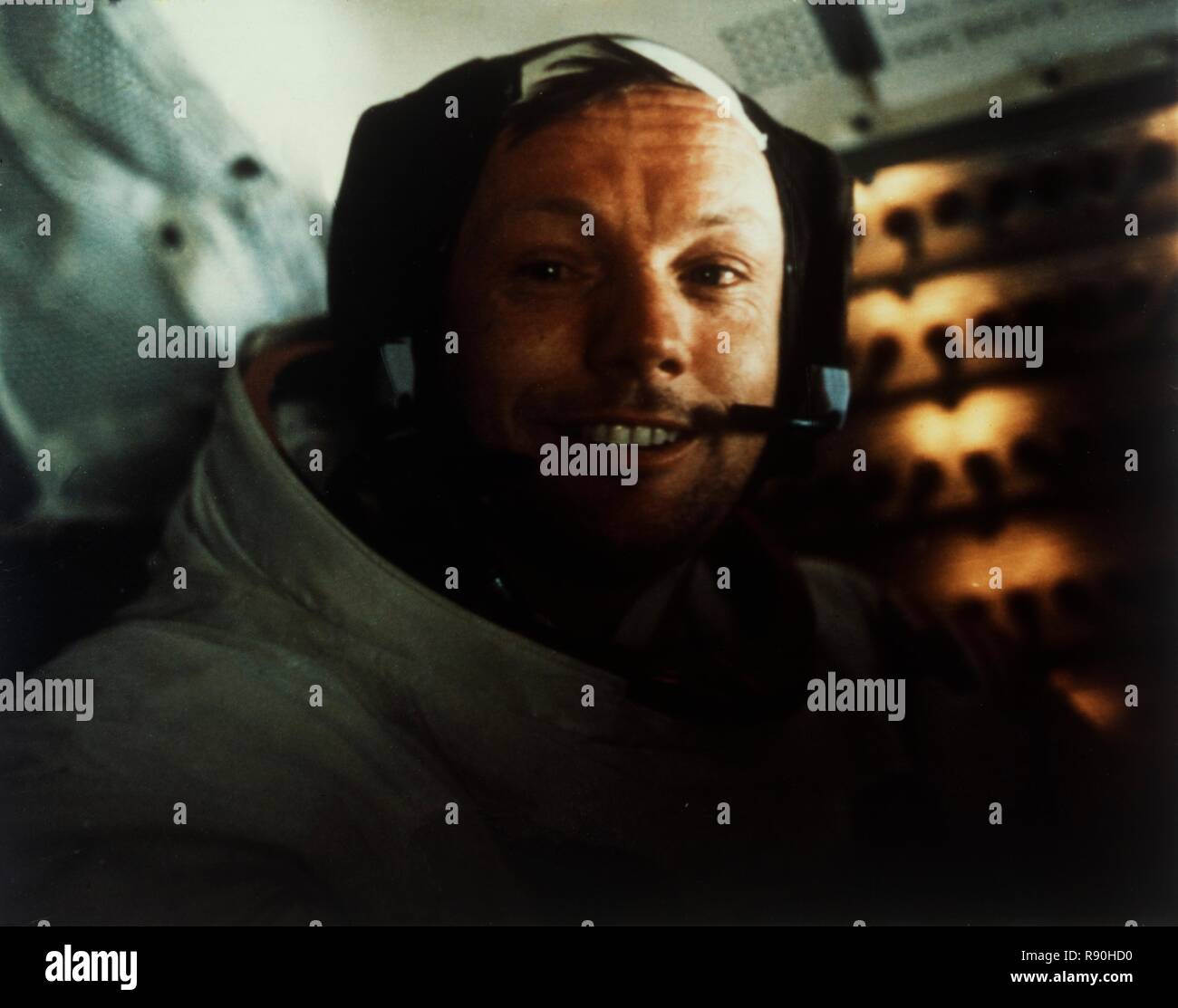 Commander Neil Armstrong in the Lunar Module on the Moon, Apollo 11 ...