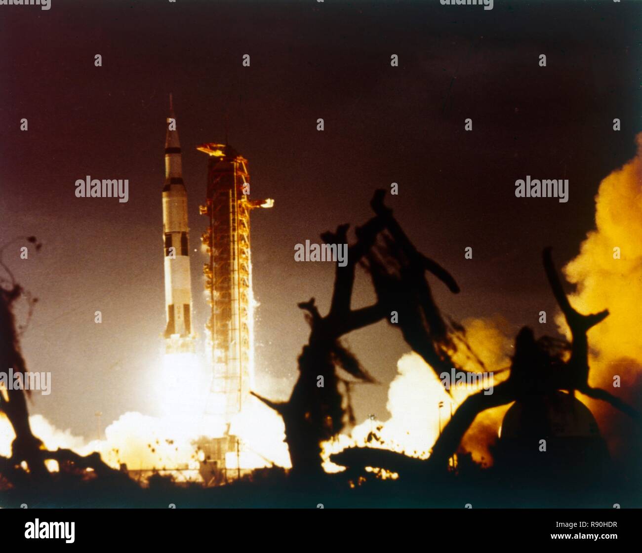 Saturn V rocket lifting off, Kennedy Space Center, Merritt Island ...