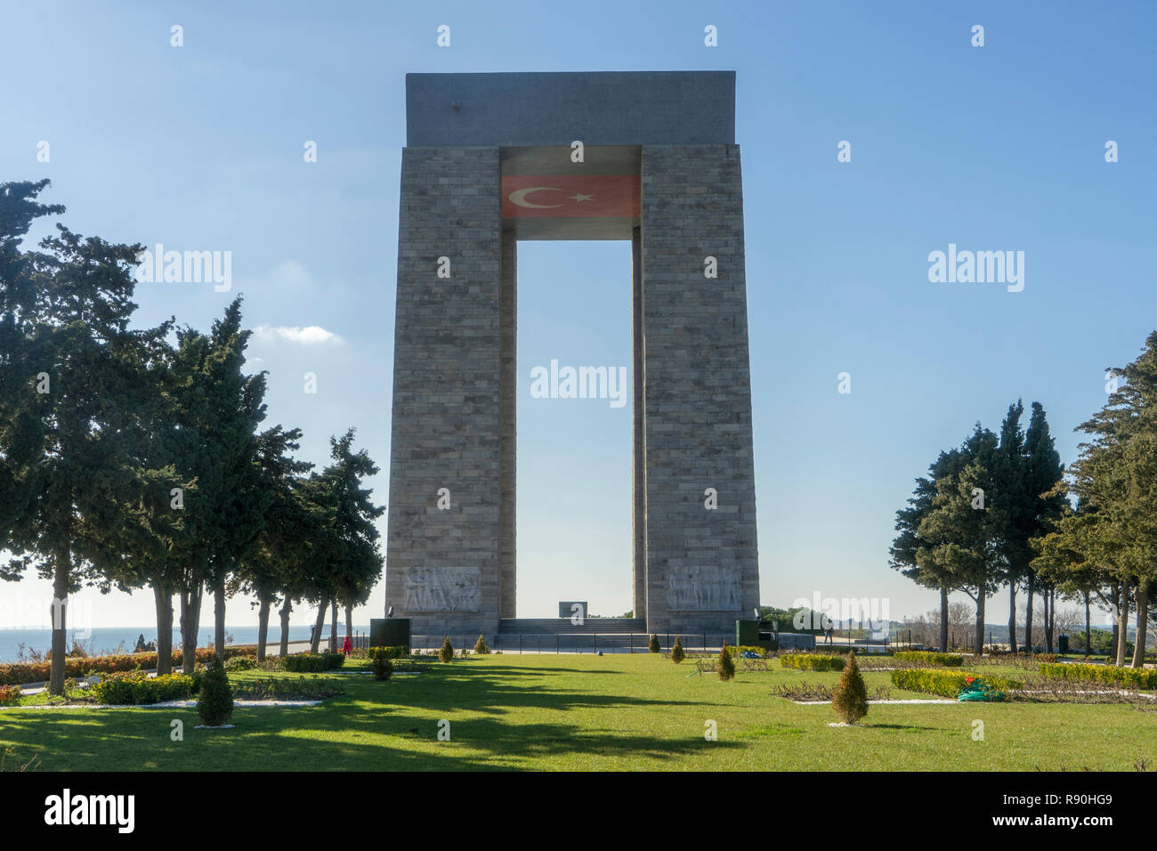 Canakkale (Dardanelles) martyrs memorial monument in Gallipoli, Turkey ...