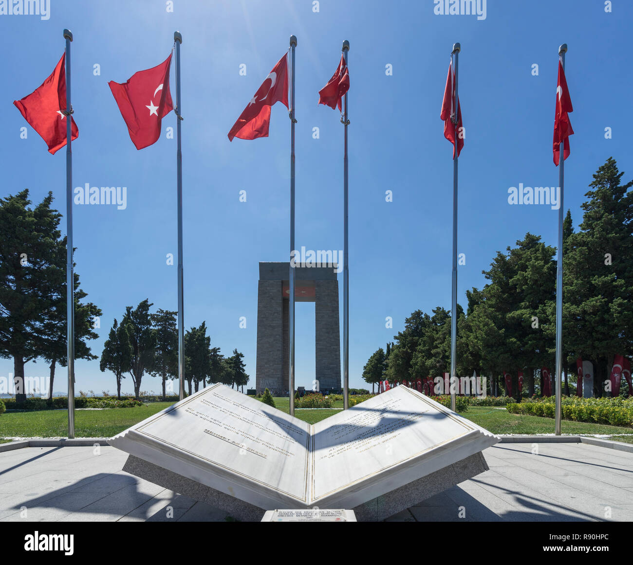 Canakkale (Dardanelles) martyrs memorial monument in Gallipoli, Turkey ...