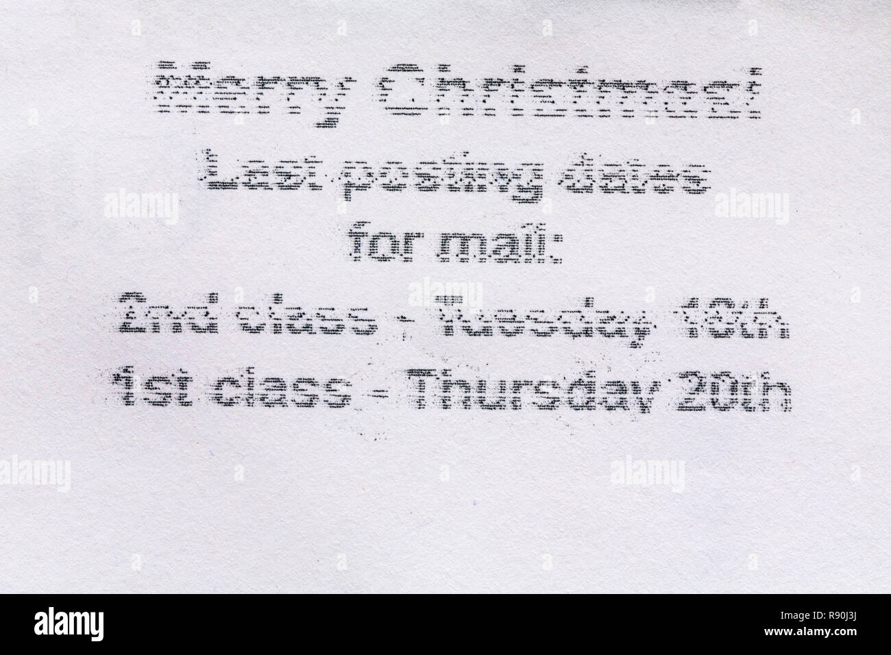 Last posting dates hi-res stock photography and images - Alamy