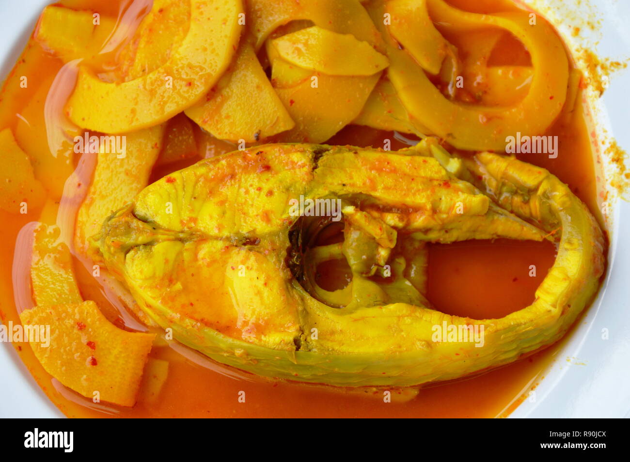 boiled red mango fish with pickled bamboo shoot in spicy and sour soup ...