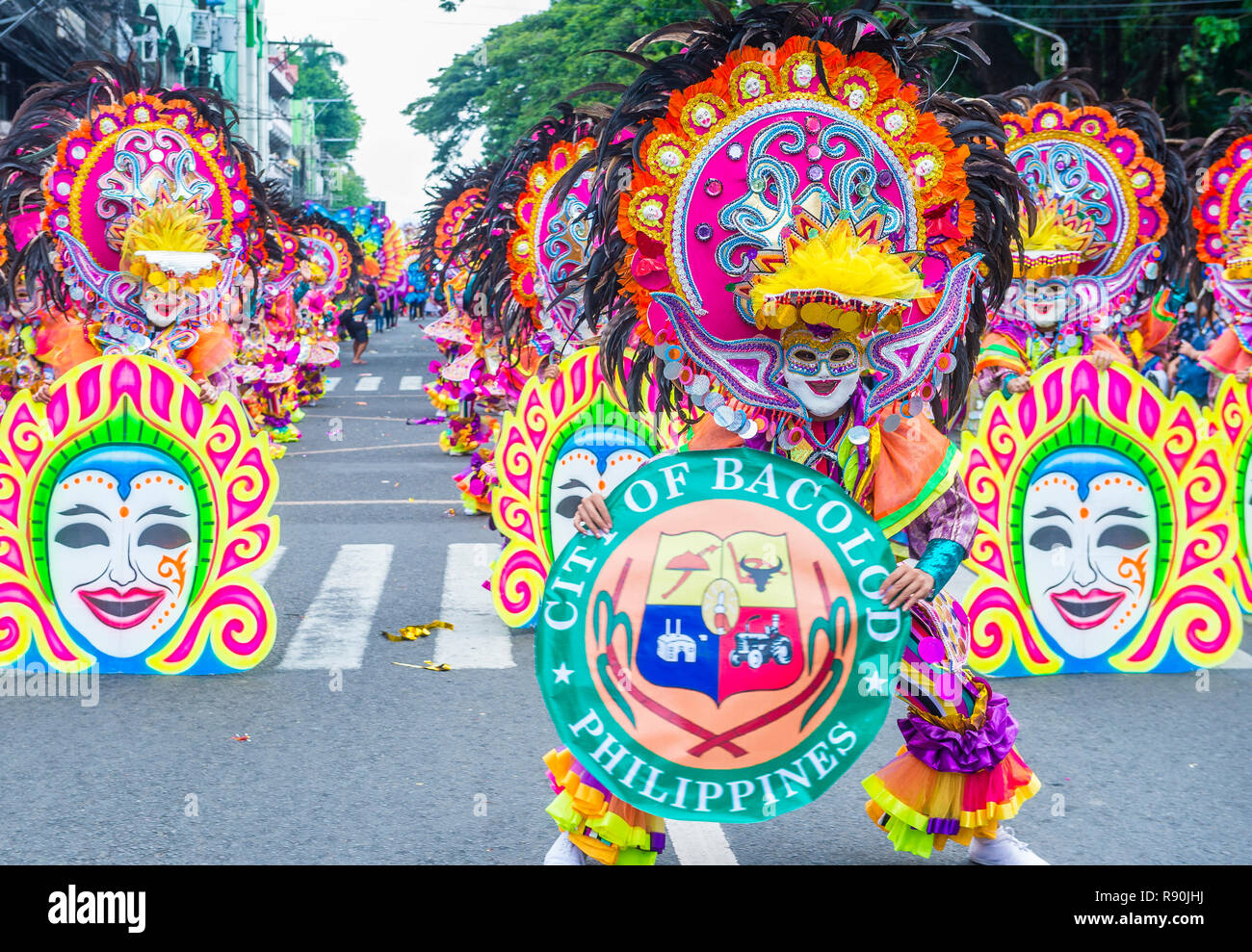 Participants in the Masskara Festival in Bacolod Philippines Stock ...