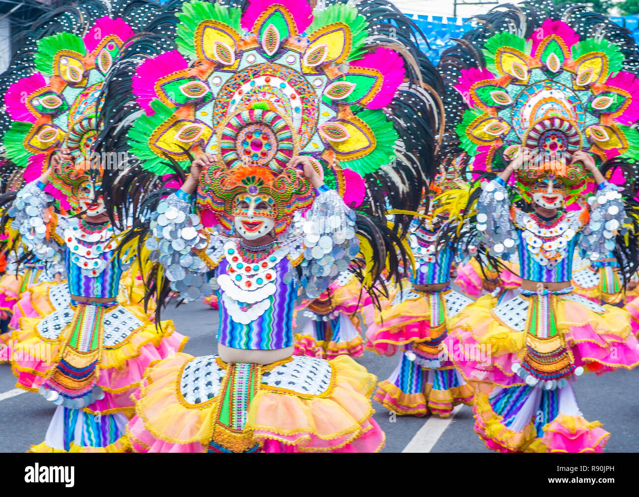 Participants in the Masskara Festival in Bacolod Philippines Stock ...