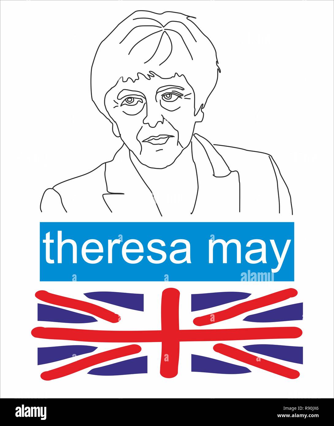 Painting of prime minister theresa may hi-res stock photography and ...