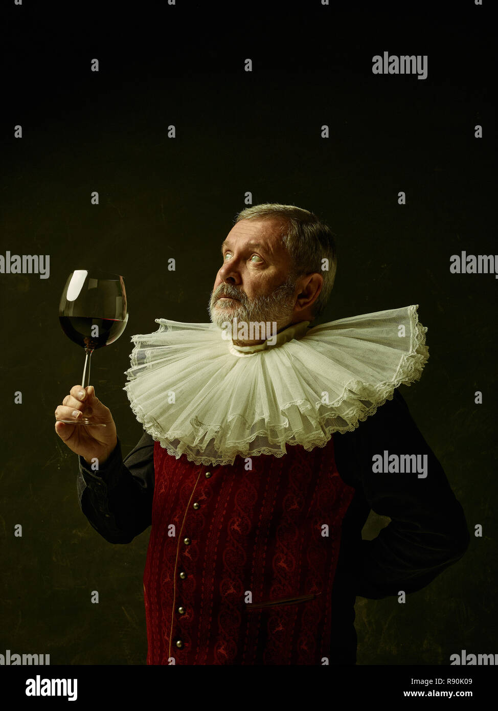 Official portrait of historical governor from the golden age with ...