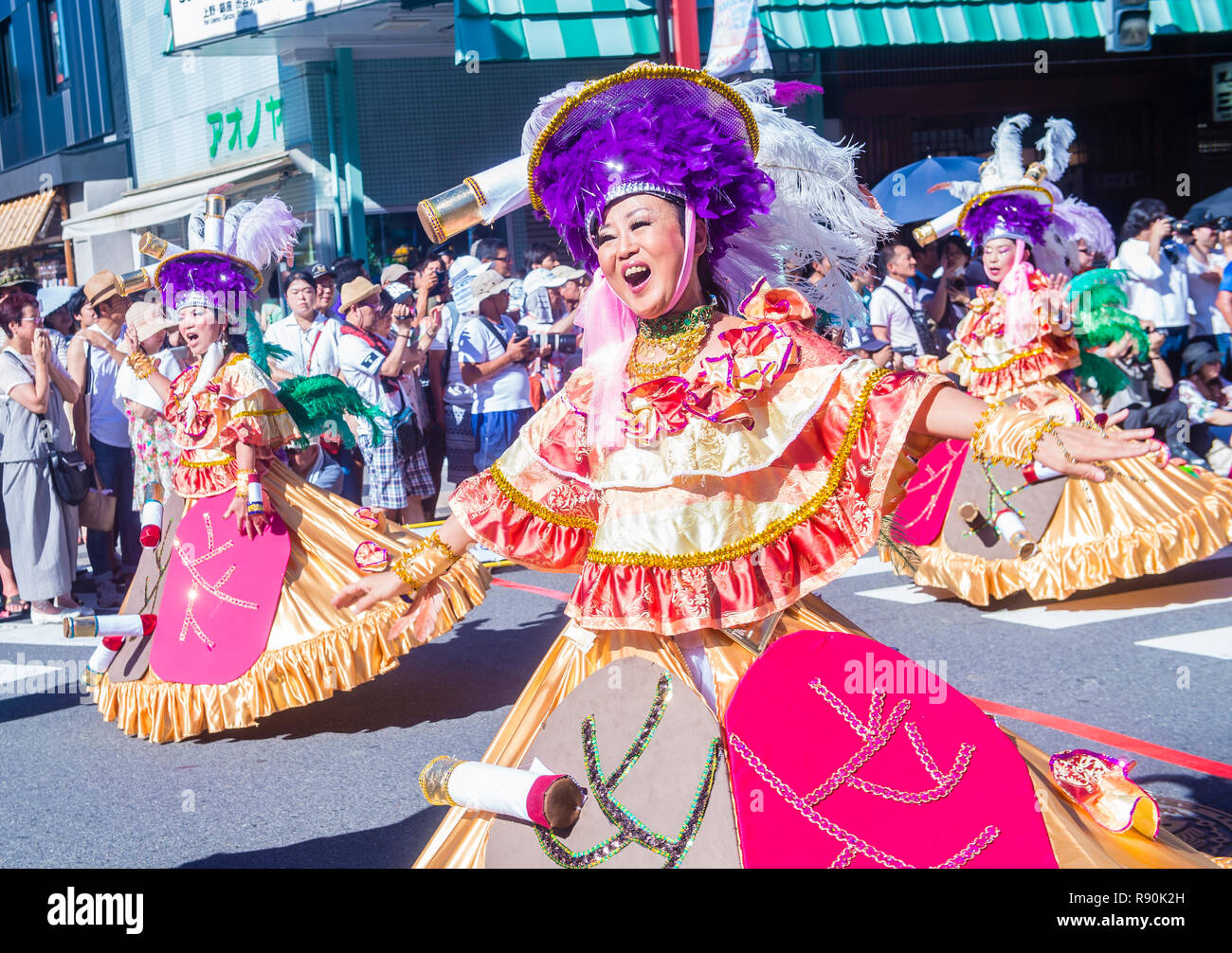 Participants in the Asakusa samba carnival in Tokyo Japan Stock Photo ...