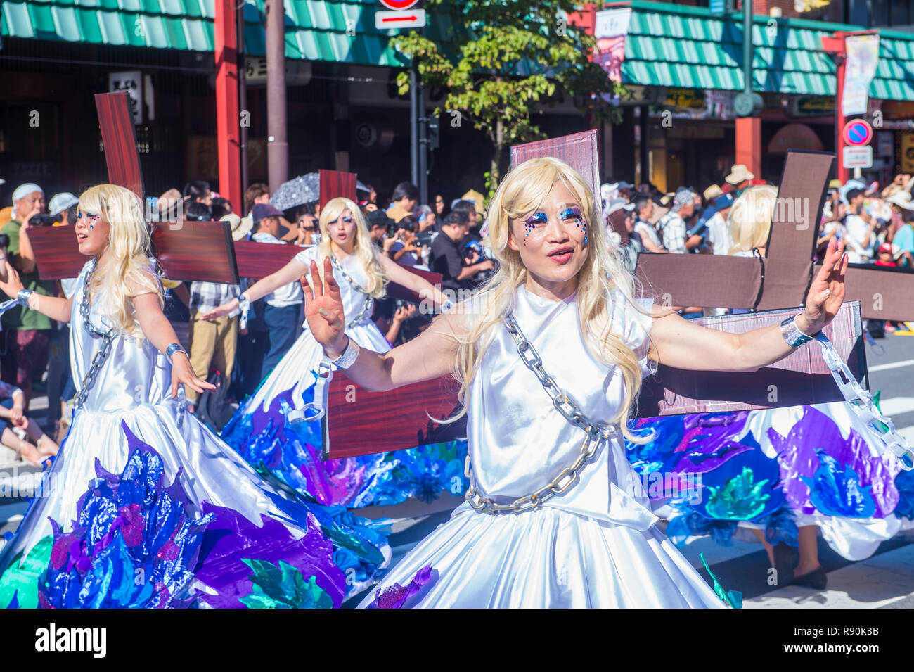 Participants in the Asakusa samba carnival in Tokyo Japan Stock Photo ...
