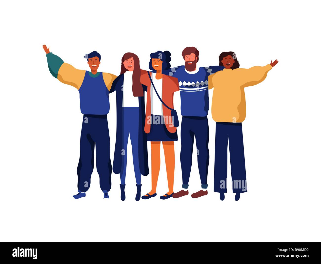 Diverse Friend Group Of People Hugging Together For Special Event