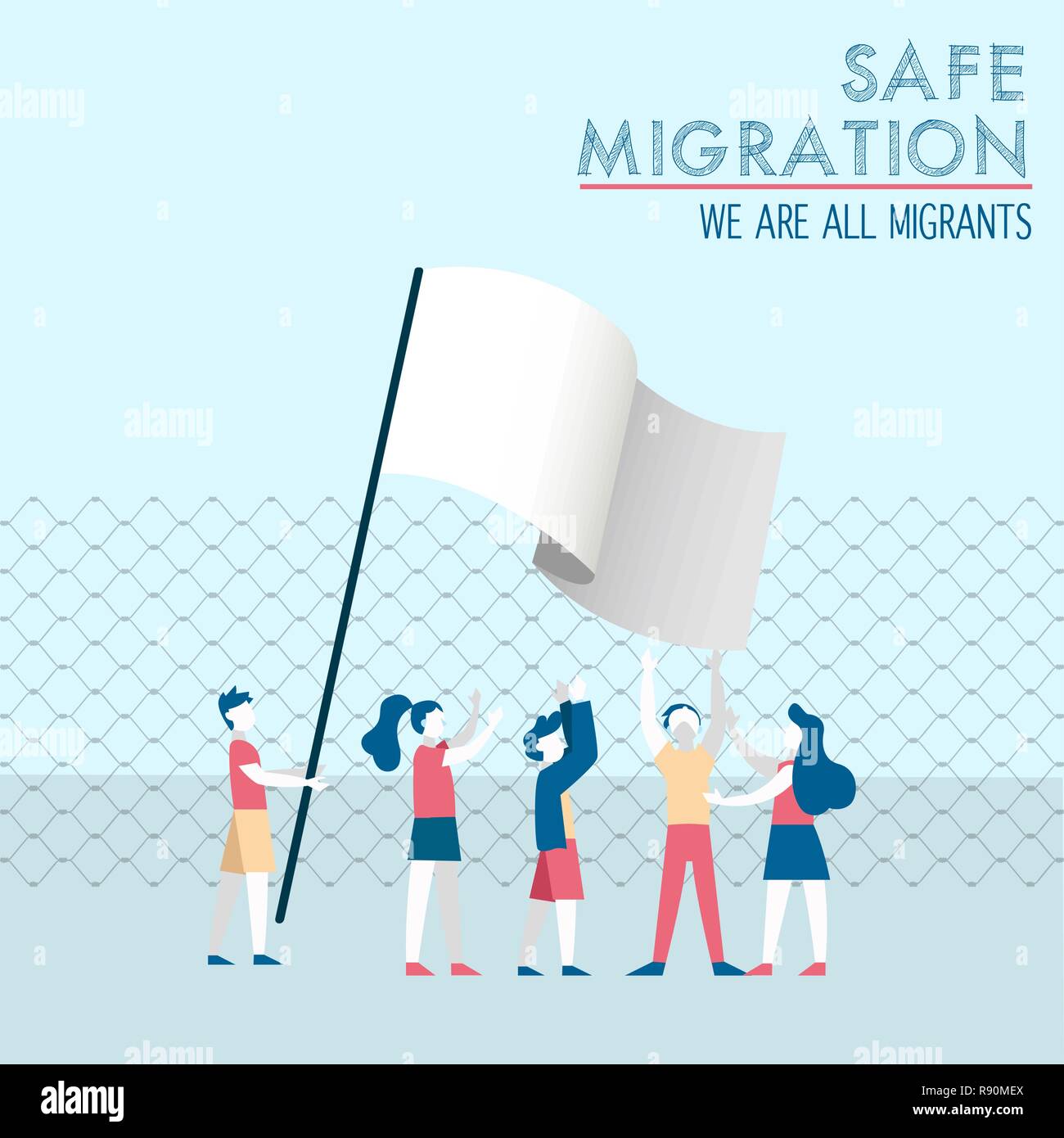 Children of migrants Stock Vector Images - Alamy