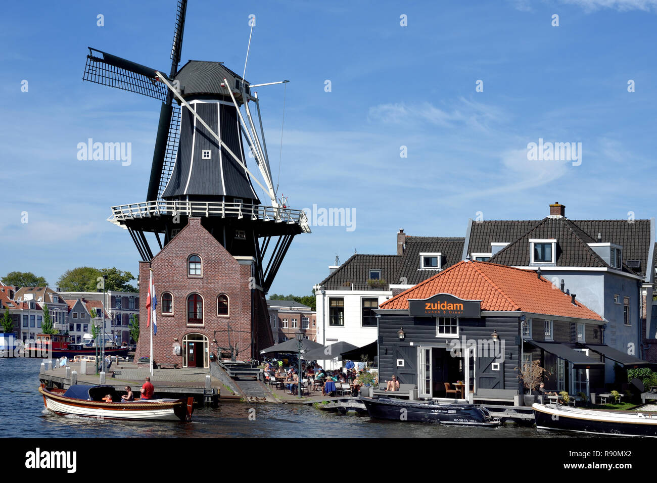 Windmill Moulin de Adriaan Haarlem Spaarne Netherlands Holland Stock ...