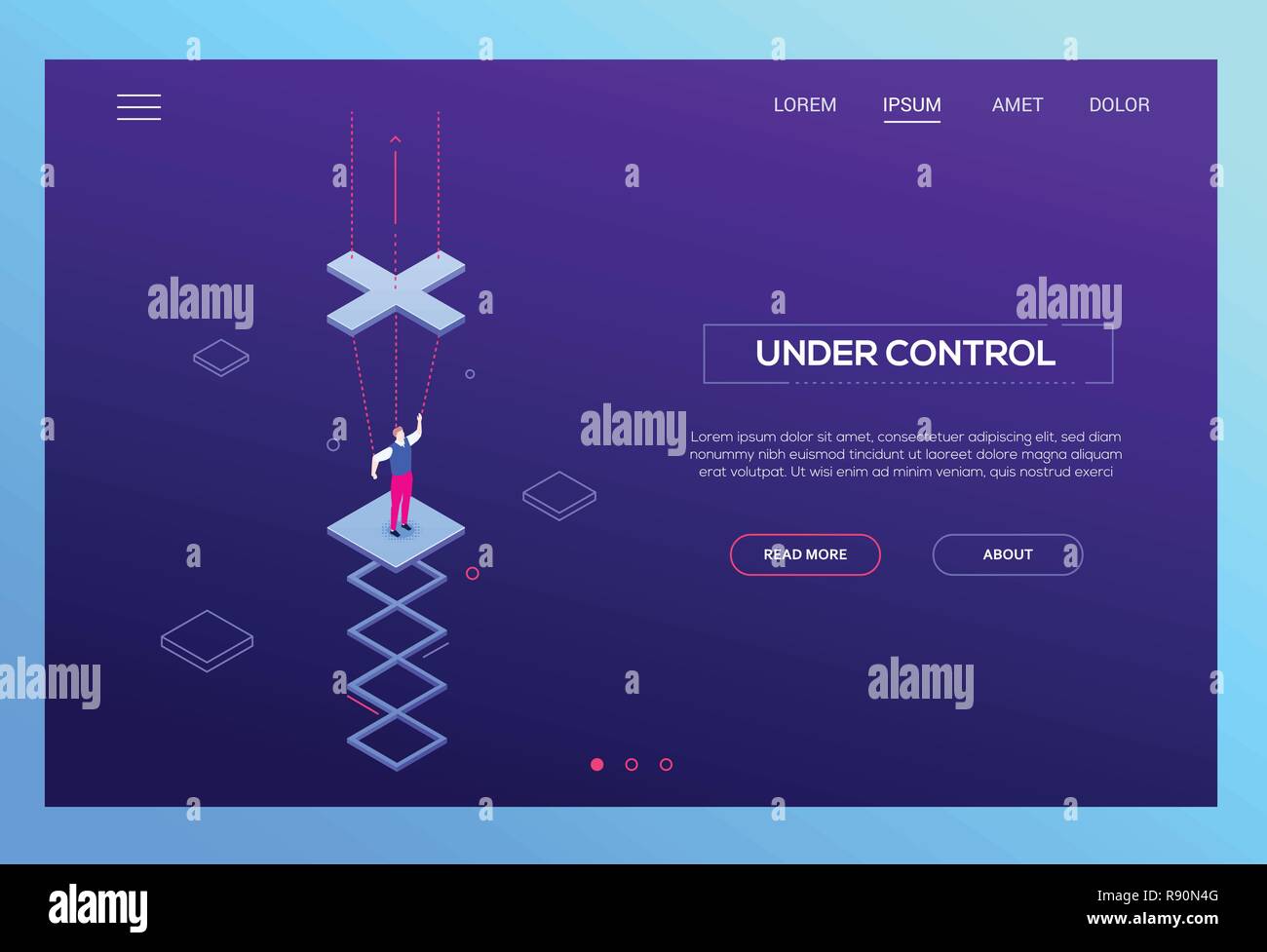 Under control - modern isometric vector website header Stock Vector ...