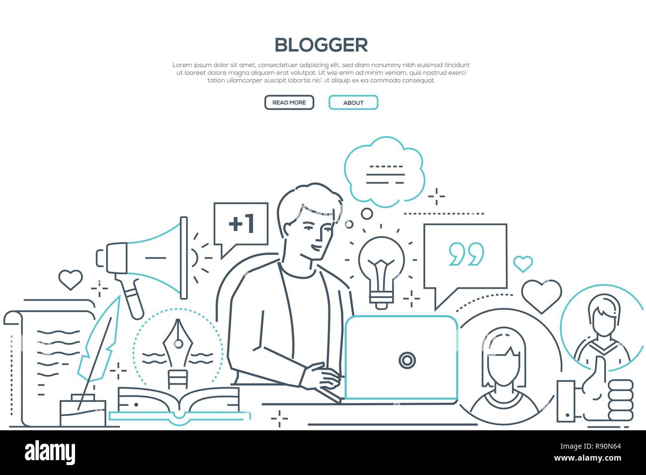 Blogger banner Stock Vector Images - Alamy