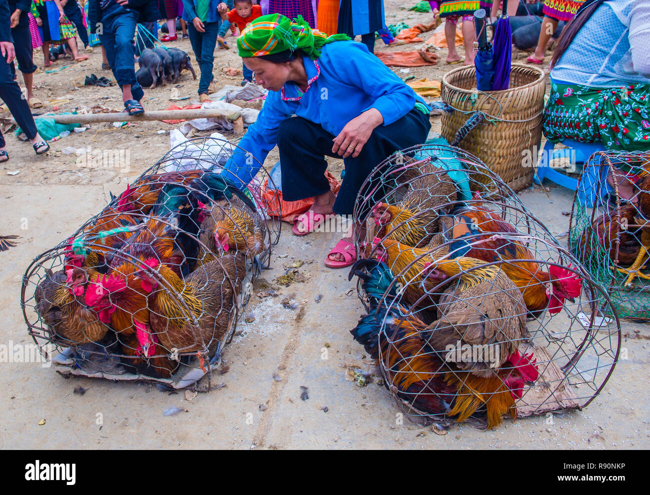 The weekend market in Dong Van Vietnam Stock Photo - Alamy