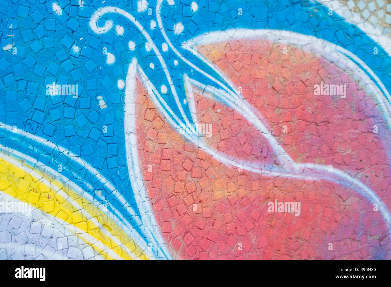 Abstract pattern on ceramic mosaic tile, artistic background Stock ...