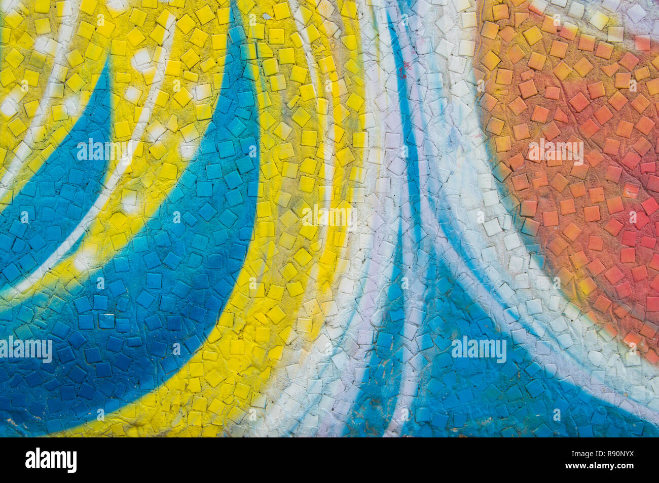 Abstract pattern on ceramic mosaic tile, artistic background Stock ...