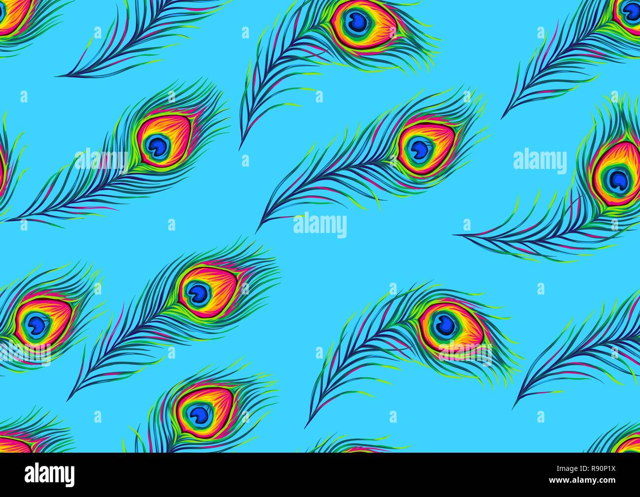 Peacock feather wallpaper Stock Vector Images - Alamy