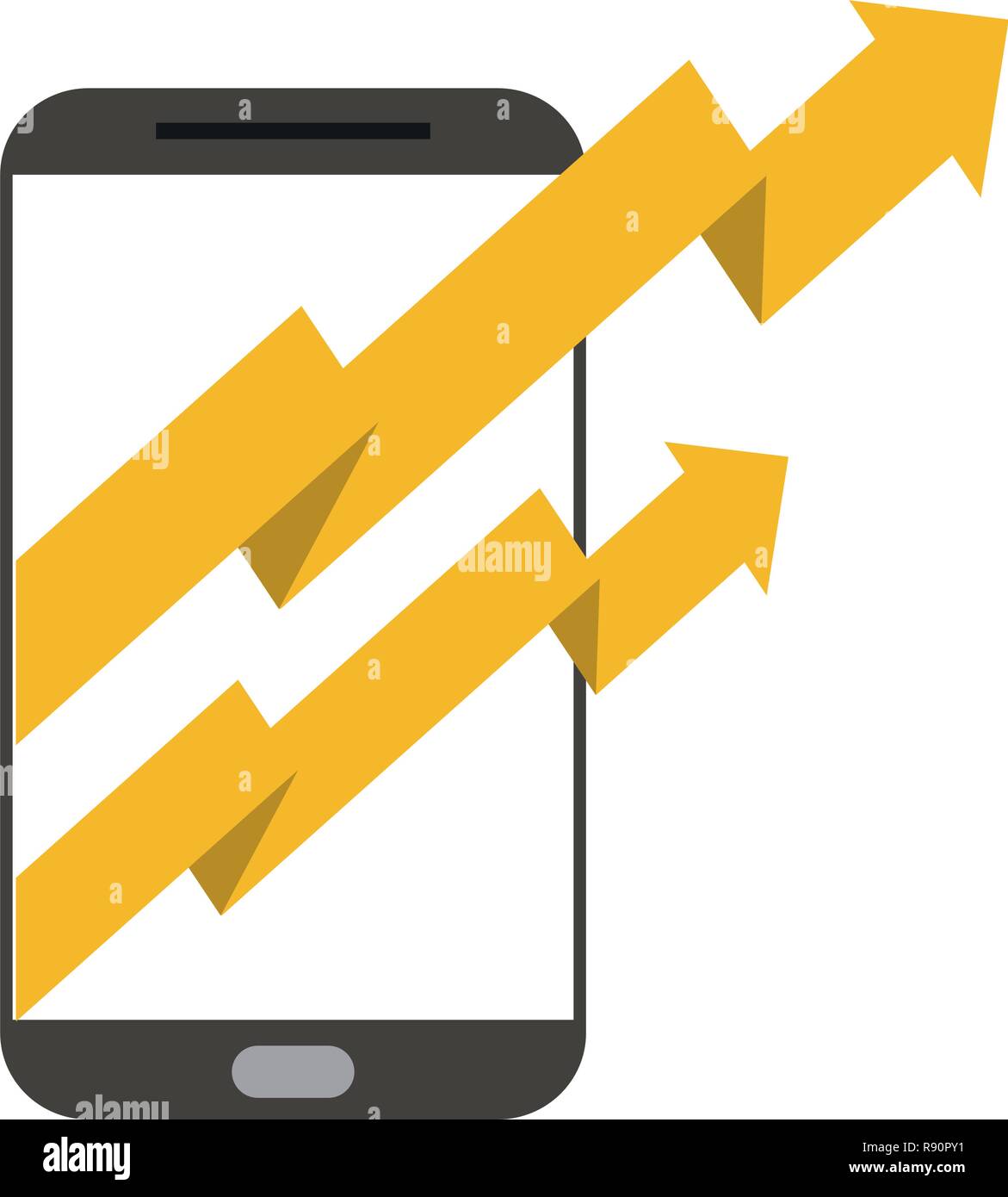 smartphone with arrows up Stock Vector Image & Art - Alamy