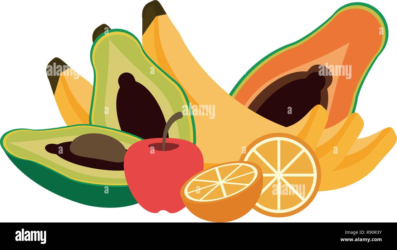delicious fruits cartoon Stock Vector Image & Art - Alamy