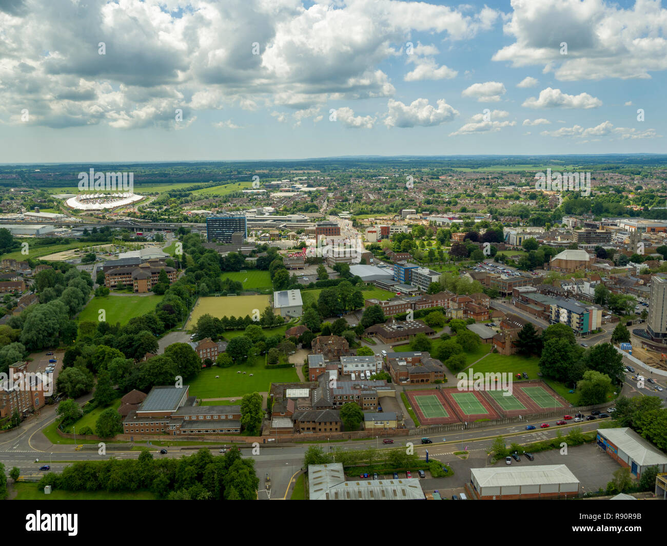Aerial view of Ashford town centre, Kent, UK Stock Photo - Alamy