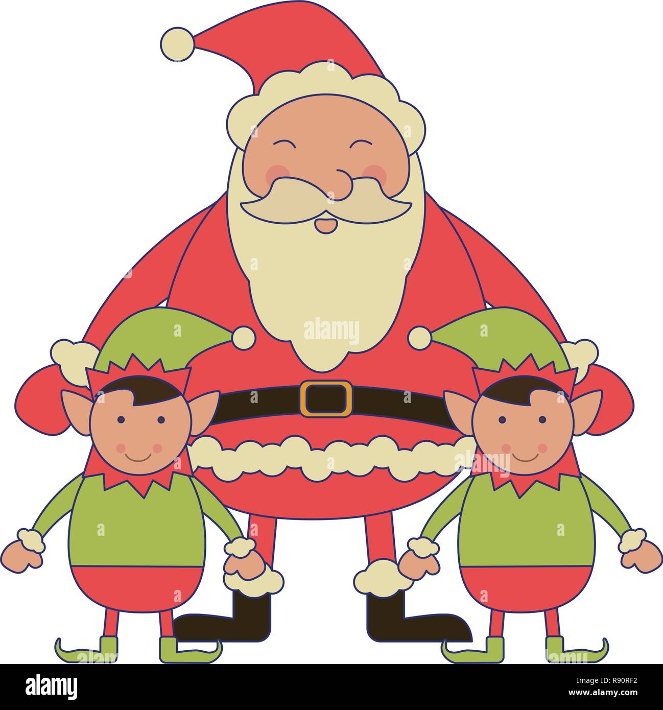 Father christmas and elves Stock Vector Images - Alamy
