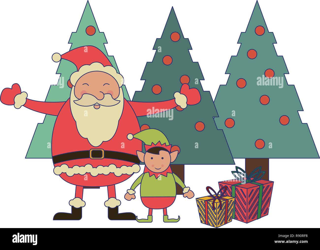 Christmas santa claus cartoon Stock Vector Image & Art - Alamy