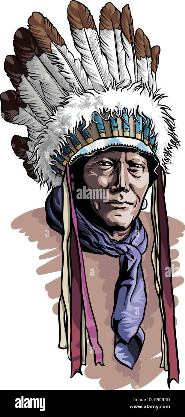 Cartoon Native American Chief