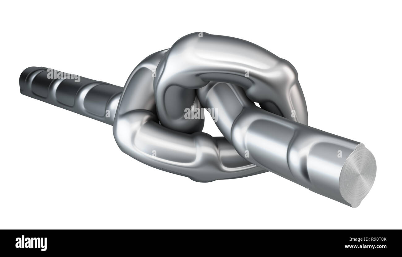 Metal fittings twisted into a knot. 3d render Stock Photo - Alamy